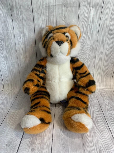 VINTAGE BEAR FACTORY Tiger Plush Soft Toy 16 Inch in Length 12 Sitting ...