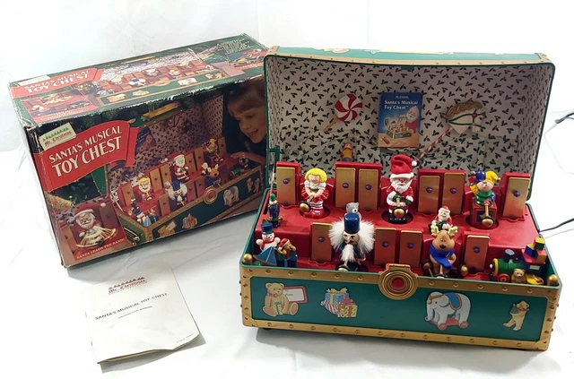 VINTAGE 1994 MR Christmas Santa's Musical Animated Toy Chest 35 Songs ...