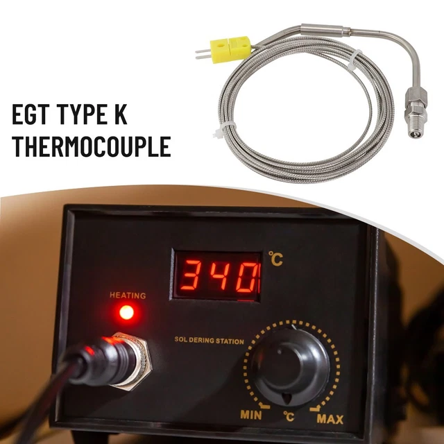 CAPTEUR DE SONDE thermocouple type K 1/8\" NPT 1250°C haute température ...