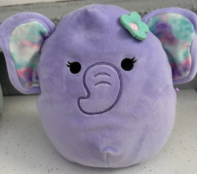 SQUISHMALLOWS SQCR05378 7.5-INCH-ANJALI The Purple Elephant with Flower ...
