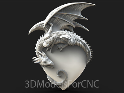 3D MODEL STL File for CNC Router Laser & 3D Printer Dragon and Skull $4.92 - PicClick AU