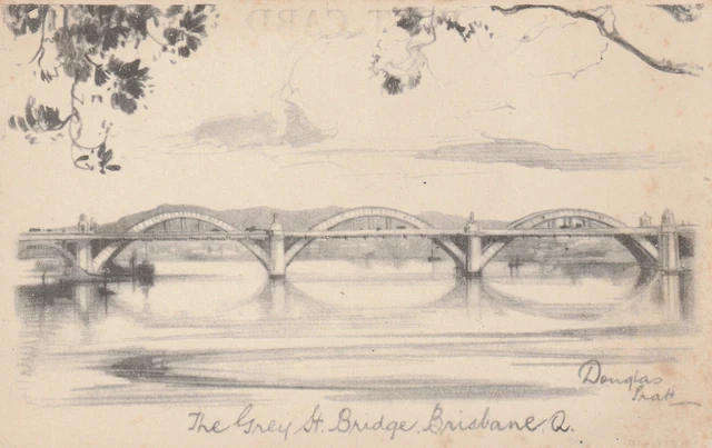 BRISBANE, GREY STREET BRIDGE, Queensland, Australia - Vintage POSTCARD ...