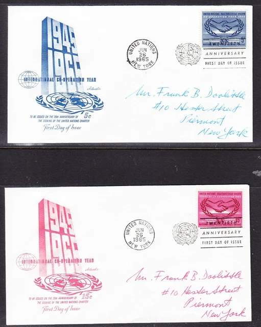 UNITED NATIONS &ARTMASTER& 1965 Co-op Year Two First Day Covers $2.50 ...