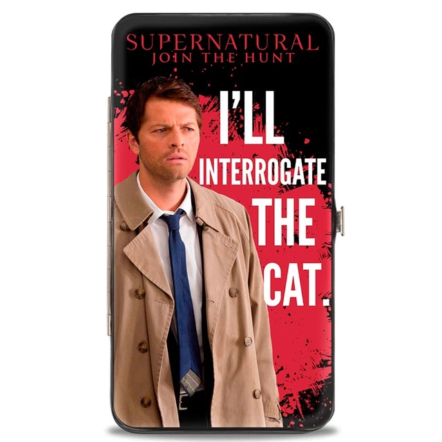 HINGED WALLET CASTIEL I'LL INTERROGATE THE CAT Black/Blood Splatter ...