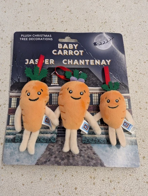 BABY CARROT JASPER Chantenay tree decorations Aldi plush toy new with ...