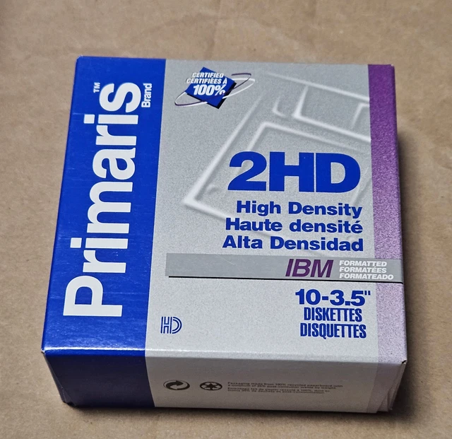 PRIMARIS 2HD HIGH density diskettes - Case of 10- 100 disks total! (All ...