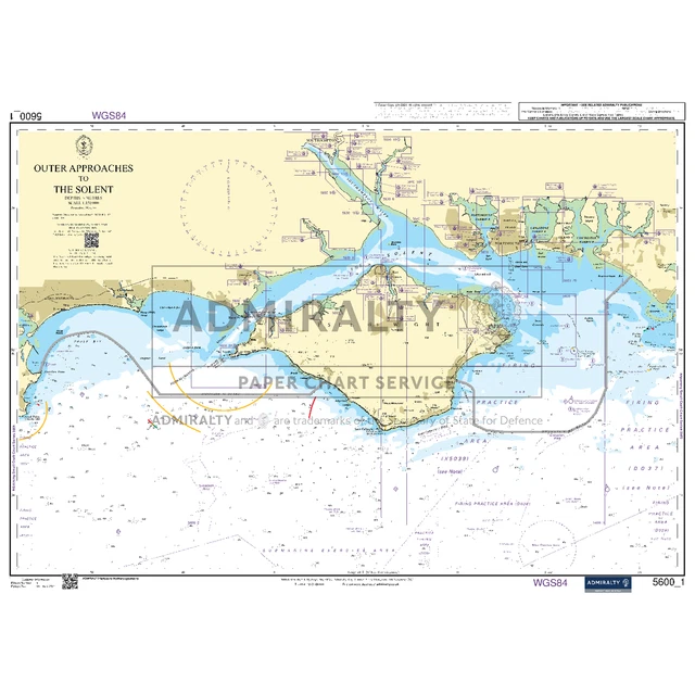 ADMIRALTY SMALL CRAFT Chart 5600_1: Outer Approaches to the Solent £16. ...