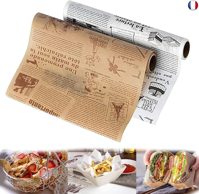 2 PCS PAPIER D'Emballage Alimentaire Journal Feuilles de Papier Anti ...