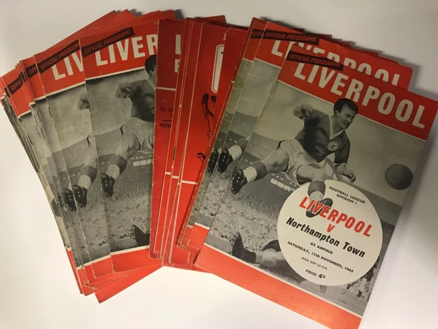 LIVERPOOL FC HOME programmes 1960-66, see dropdown for quantity £18.75 ...