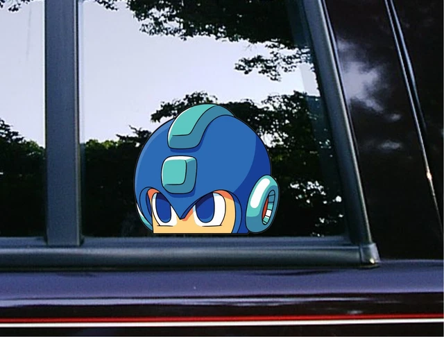 MEGA MAN PEEKER Peeking Bumper Window Vinyl Car Decals Anime Video Game ...