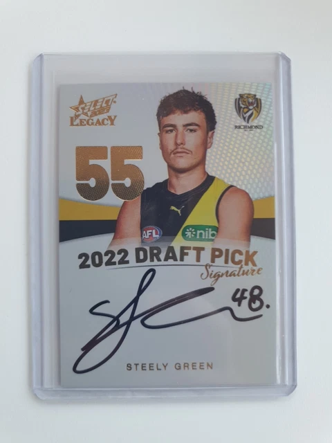 AFL SELECT 2023 Legacy Richmond Tigers Steely Green Gold Draft Pick Signature 69 EUR 51,05 ...