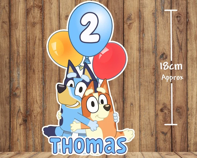 BLUEY CAKE TOPPER Personalised -Name & Age 280gsm Glossy Photo Paper £6 ...