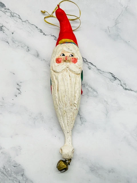 HOUSE OF HATTEN HOH Christmas Carved Santa Head Tree Ornament 1994 with ...
