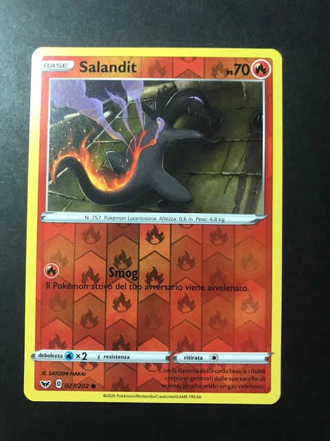 CARTA POKEMON SALANDIT 027/202 Reverse Appena Sbustata Spada E Scudo EUR 5,99 - PicClick IT