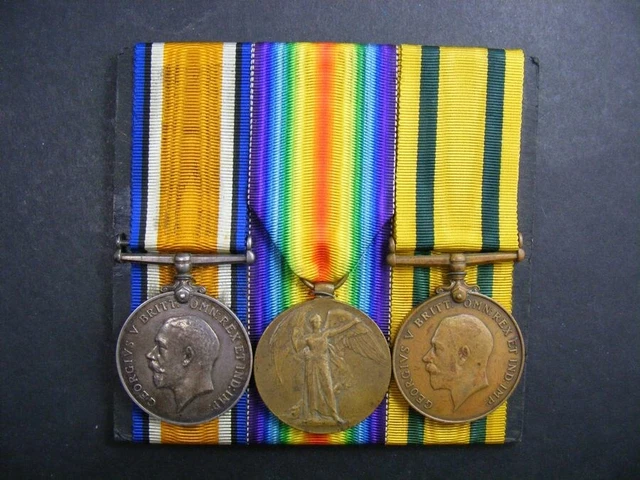 GB ORIGINAL GROUP 3 Medals: WW1 BWM/Victory + TFWM, Peel R.E. EUR 367 ...