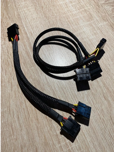 4 PIN MOLEX Female Y 2-x 4Pin Molex Male Strom Versorgungs Kabel ...