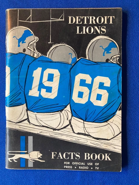 1966 DETROIT LIONS Facts Book - Media Guide Yearbook - Press Book ...