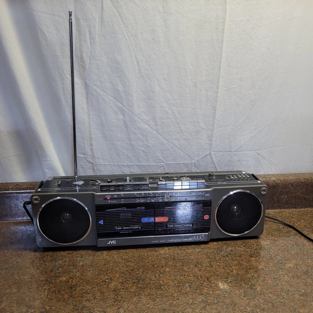 JVC VINTAGE BOOMBOX Radio Model RC-W3JW Double Cassette EUR 55,84 ...