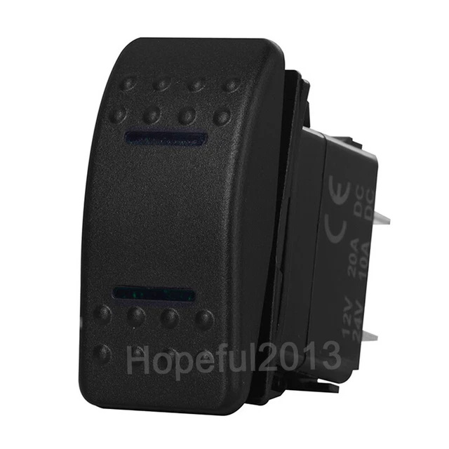 GREEN LED MOMENTARY On-Off Rocker Switch 5 pin SPST 12v 20a for Car ...