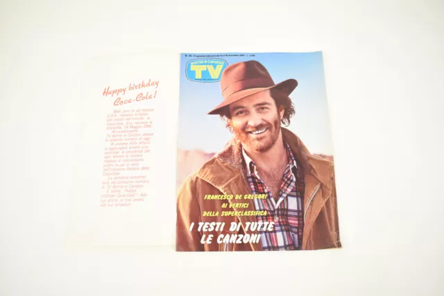 Rivista Tv Sorrisi E Canzoni N 45 Novembre 1985 Francesco De Gregori