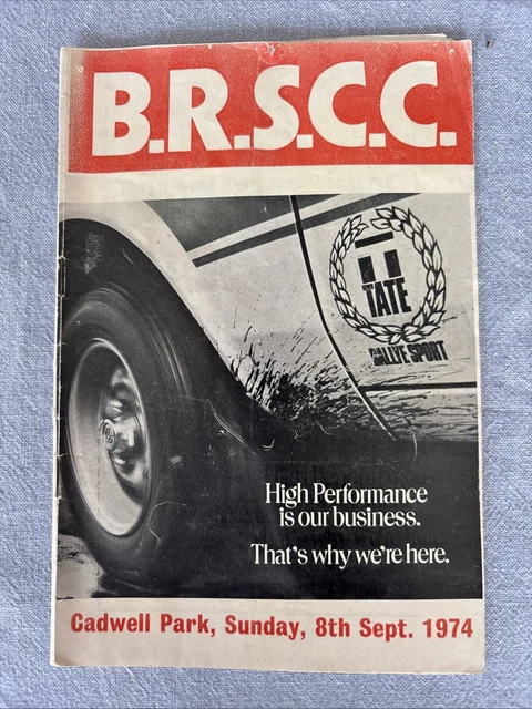 RACE PROGRAMME 8 September 1974 Cadwell Park Formula Ford Vee Sports ...