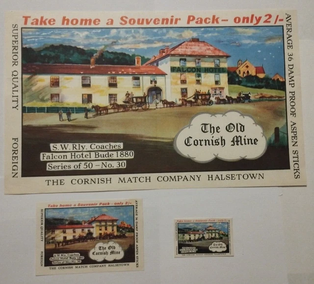 OLD MATCHBOX LABEL Cornish match Gross, Packet, Small S.W RLY Coaches ...