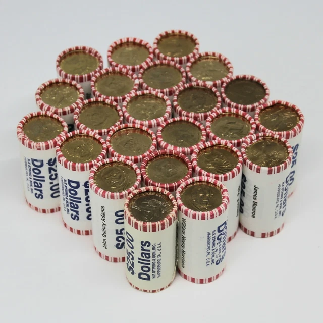 LOT OF 1 Random Presidential Golden Dollar Coin Bank Roll UNC BU Mint ...