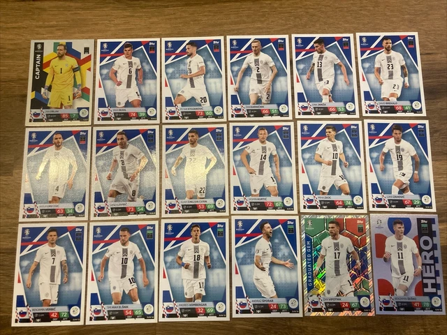 TOPPS UEFA EURO 2024 Match Attax -- Team Slovenia -- 18 Cards Complete ...
