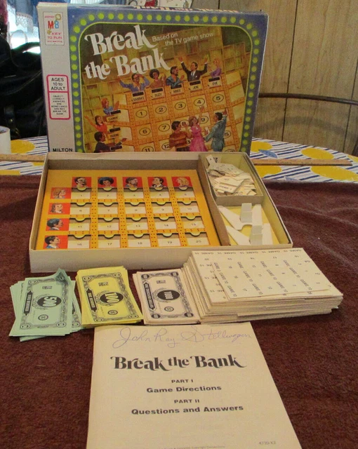 MILTON BRADLEY BREAK The Bank Board Game 1977 TV Show Vintage #4720 £45 ...