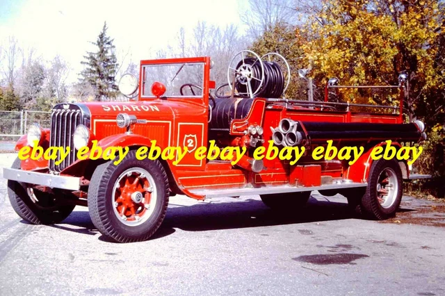 FIRE APPARATUS SLIDE Sharon CT Fire Dept 1932 Reo-Buffalo Pumper CT662 ...