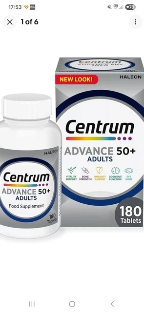 CENTRUM ADVANCE 50+ Multivitamin - 180 Tablets £16.99 - PicClick UK