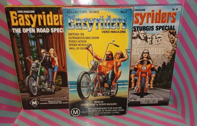 3 X EASYRIDERS Magazine No 2 PAL 1989 No14, 15 NTSC Sturgis VHS Video ...