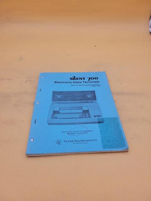 TEXAS INSTRUMENTS SILENT 700 Electronic Data Terminals 733 Instruction ...