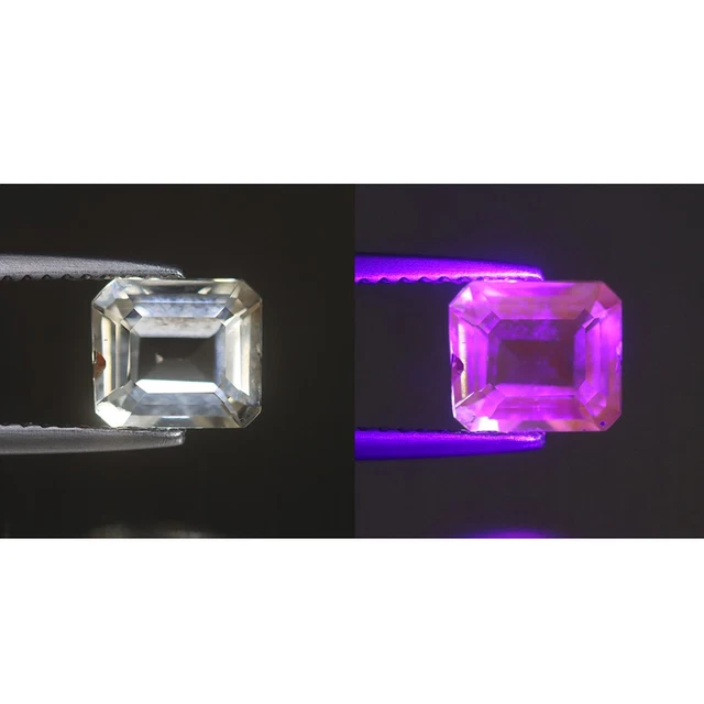 1.42 CTS_ANTIQUE GEM_100% Natural Unheated UV Fluorescent Color Change ...