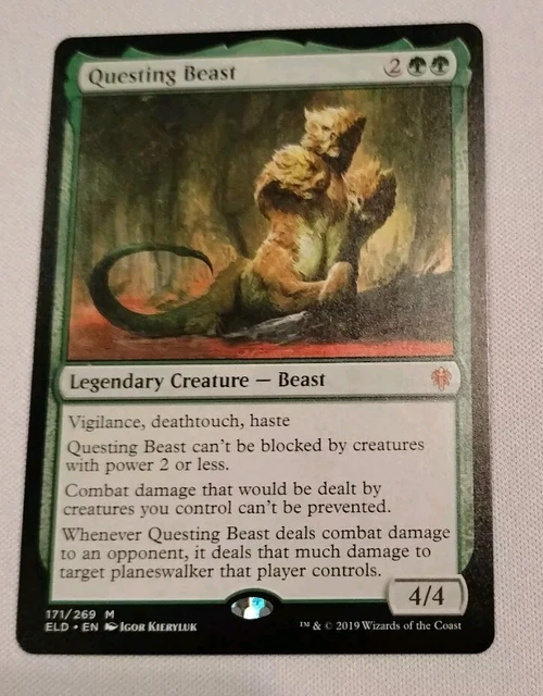 CARTE DE RASSEMBLEMENT magique MTG Questing Beast NM Throne of Eldraine ...