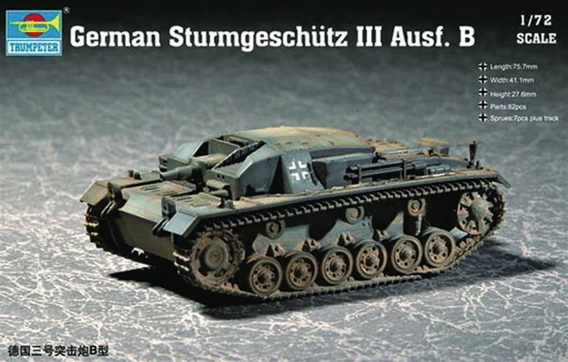 TRUMPETER 1:72 7256 German Sturmgeschütz III Ausf. B - NEU EUR 11,87 ...