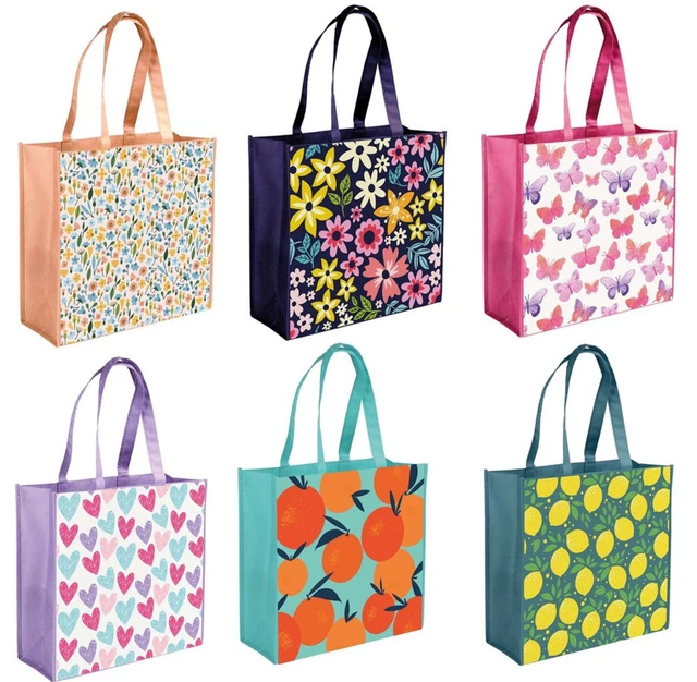 SHOPPING BAGS GROCERY Reusable Tote Bag Handle Waterproof Foldable ...