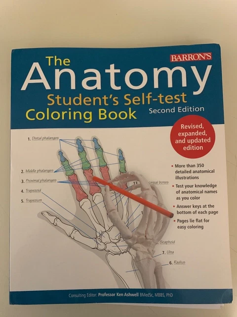 BARRON’S ANATOMY STUDENT’S Self-test Coloring Book (2nd edition) $10.00 ...