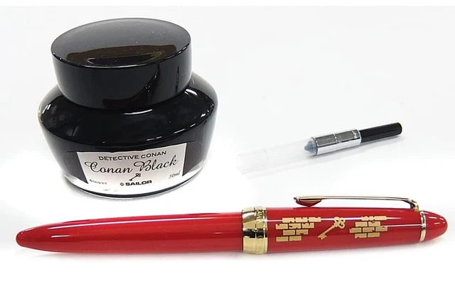 CASE CLOSED DETECTIVE Conan x Sailor fountain pen with ink Conan ver ...