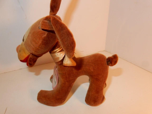 VINTAGE PLUSH DOG 1950S STUFFED ANIMAL JAPAN W/ TAG KUTIE KHARAKTERS ...