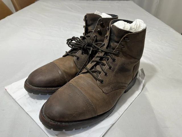 THURSDAY BOOT CO Brown Leather Combat Lace-Up Boots Men's Size 9 Ankle ...