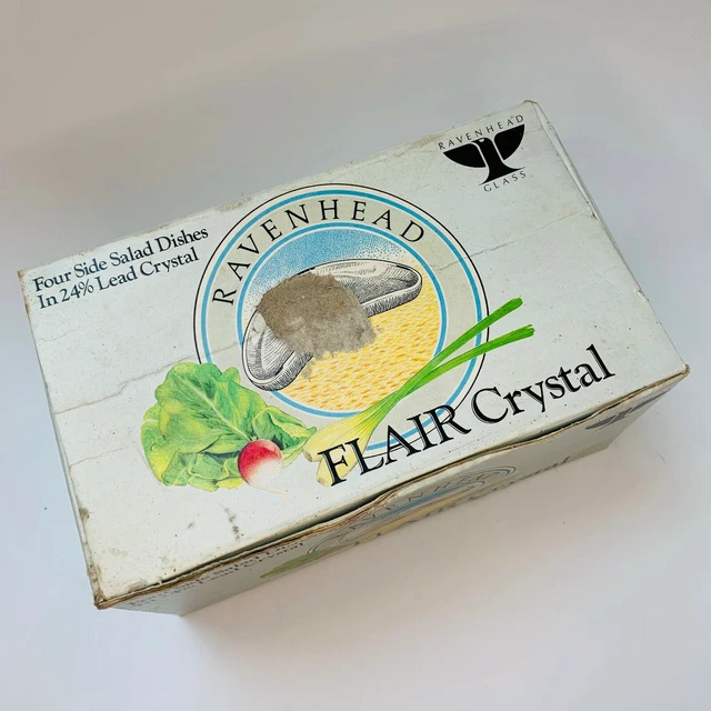 3 1970S RAVENHEAD Crystal Bark Ice Effect Side Plates/Dishes Flair ...