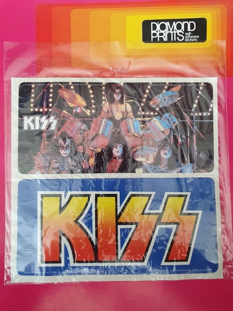 KISS STICKER SET Australia licensed 1980 Diamond Prints Paul,Gene,Eric ...