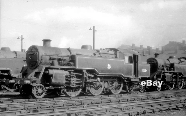 RAILWAY STEAM NEGATIVE Standard 4 80034 Willesden MPD 1A 1950s ...