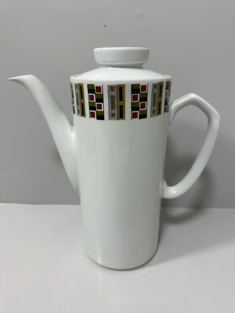 VINTAGE ALFRED MEAKIN Random Coffee Pot Glo White Retro 1960s 1950s £18 ...