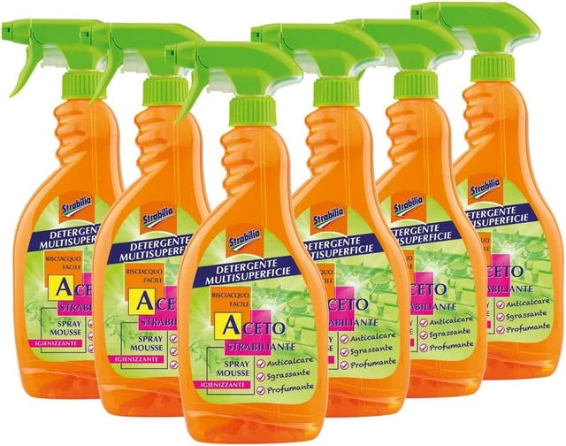 6X STRABILIA DETERGENTE Multisuperficie Aceto Spray Igienizzante ...