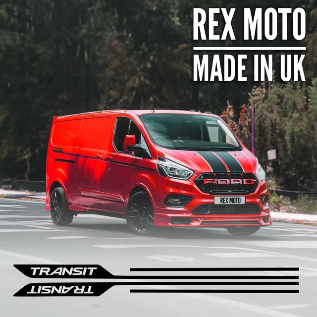 FOR FORD TRANSIT Custom Van Side Stripes Vinyl Decals Sport Racing ...