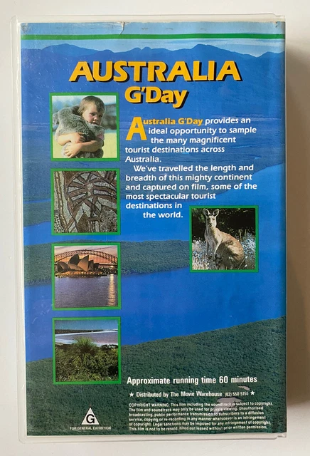 G’DAY AUSTRALIA [VHS] Genesis Home Video Big Box Tape 1980s Tourist ...