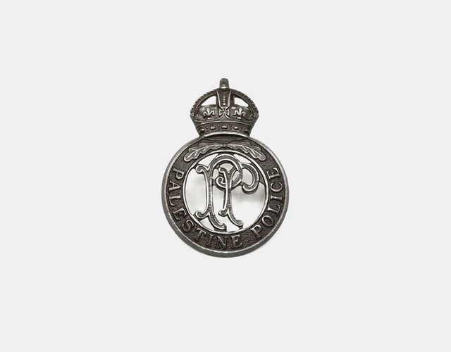 BRITISH EMPIRE COLONIAL Police Badge - Palestine Police Metal Pith ...