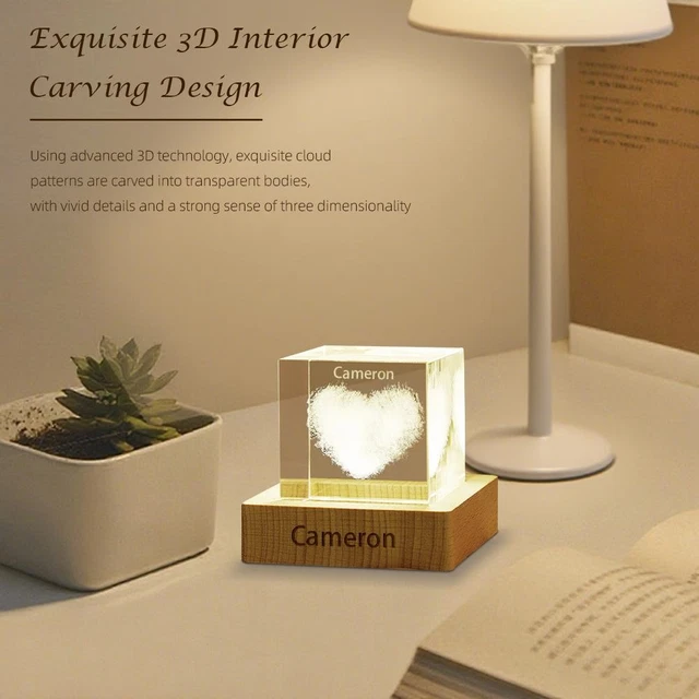 CRYSTAL CUBE 3D Carved Cloud Solar System Night Light`' £22.76 ...